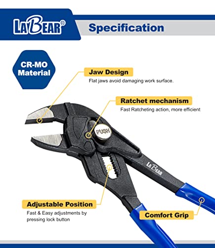 LABEAR- Pliers Wrench, Black Finish,10-Inch