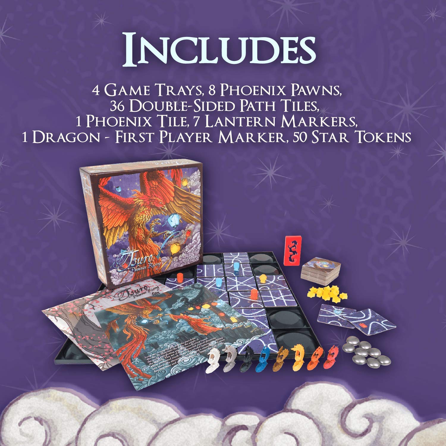 Tsuro Phoenix Rising - Family Board Game for 2-8 Players
