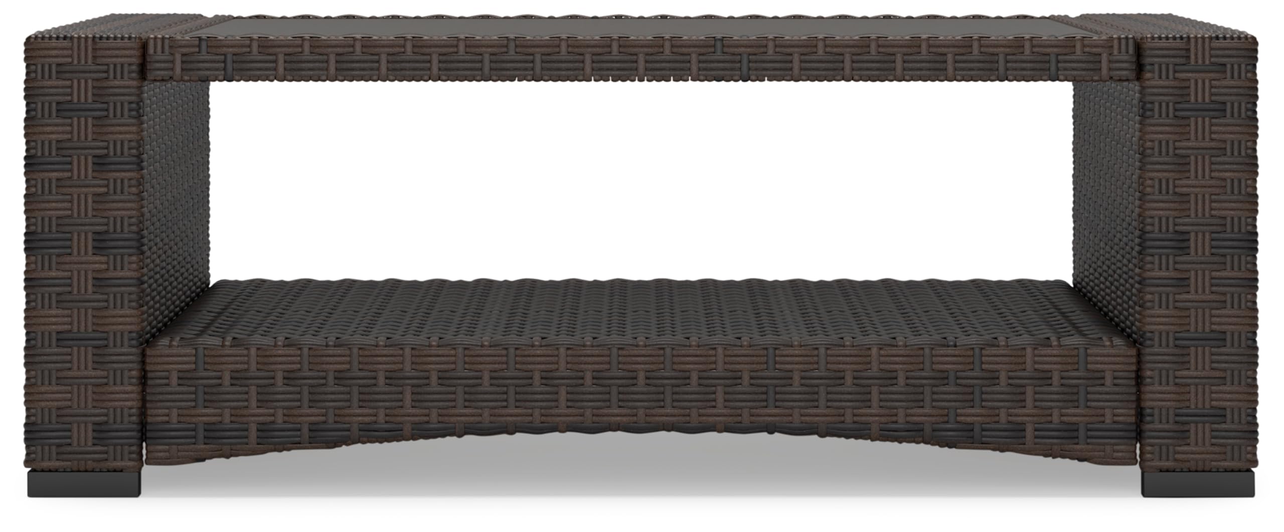 Signature Design by Ashley Windglow Outdoor Coffee Table, 44" W x 25" D x 17" H, Dark Brown