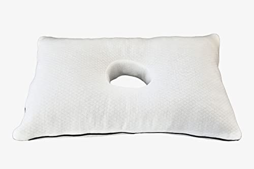 Holey Pillows Ergonomic Firm Memory Foam Ear Pillow with Ear Hole | 50x30cm | for Side Sleepers, Ear Pain & Post-Piercing Relief | Ideal for Chondrodermatitis CNH | Firm Support