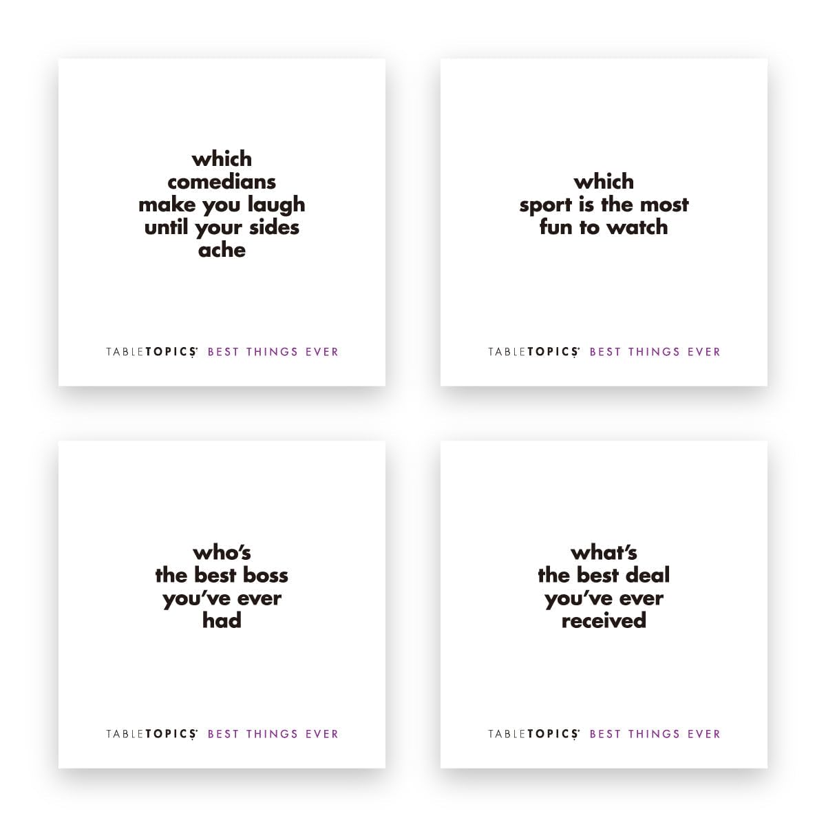 TableTopics Best Things Ever - 135 Fun Conversation Cards, Use as Ice Breakers, Get to Know More About People Close to You, Share Your Favorites