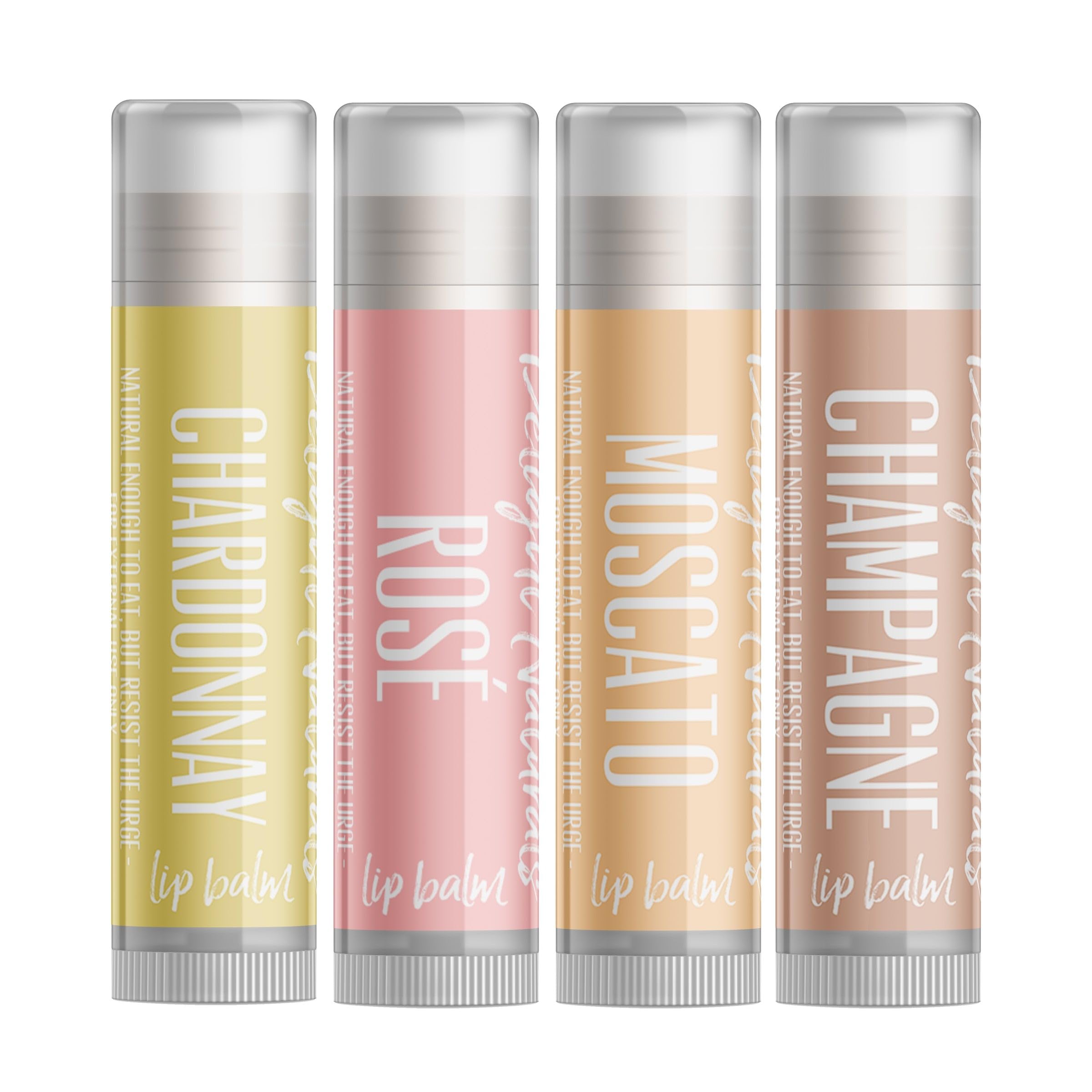 Delight Naturals Smooth Sippin' White Wine Lip Balm Gift Set - Chardonnay, Rosé, Moscato, and Champagne