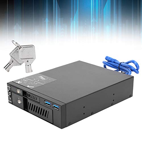 Hard Drive Enclosure, Impact Resistant Safe Hard Disk Mobile Rack Large Capacity Dual USB Port for Win7