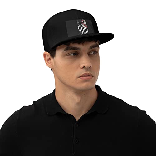 Head and Neck Cancer Awareness America Flag Hat Adult Adjustable Baseball Cap Trucker Hats Black