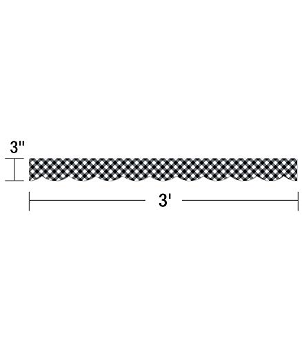 Schoolgirl Style Black and White Gingham Bulletin Board Borders, Woodland Whimsy Classroom Decorations, 39 Feet