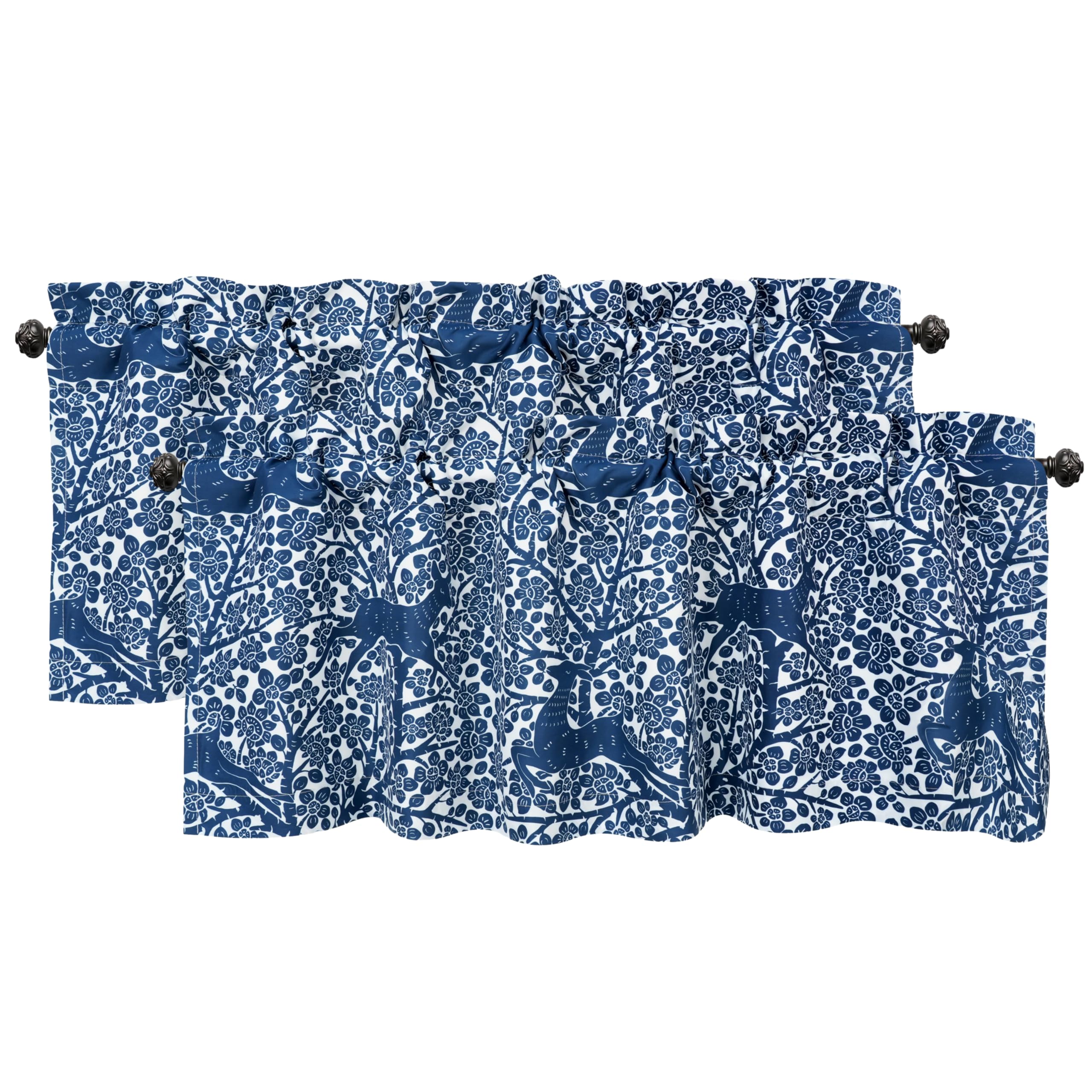 DriftAway Forest Jungle Curtains for Bedroom 84 Inch Room Darkening Blackout Lined Thermal Window Drapes Deer Fawn Flower Pattern Grommet 2 Panels