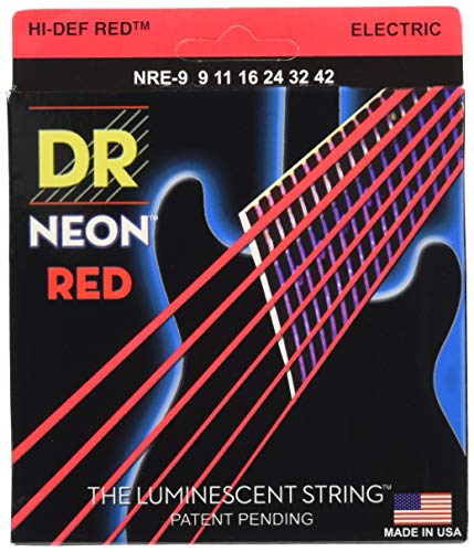 DR Strings Hi-Def Neon Red Electric Lite Strings (NRE9)