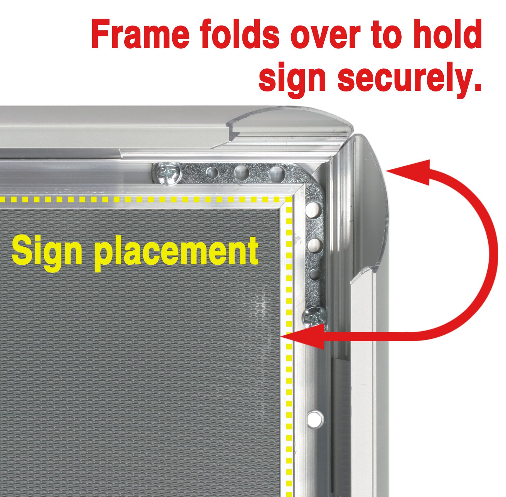 Displays2go 24 x 36 Wall Mounted Snap Frame, Quick Clip Mounting Style, Aluminum Construction โ Brushed Silver (QCX45SLV36)