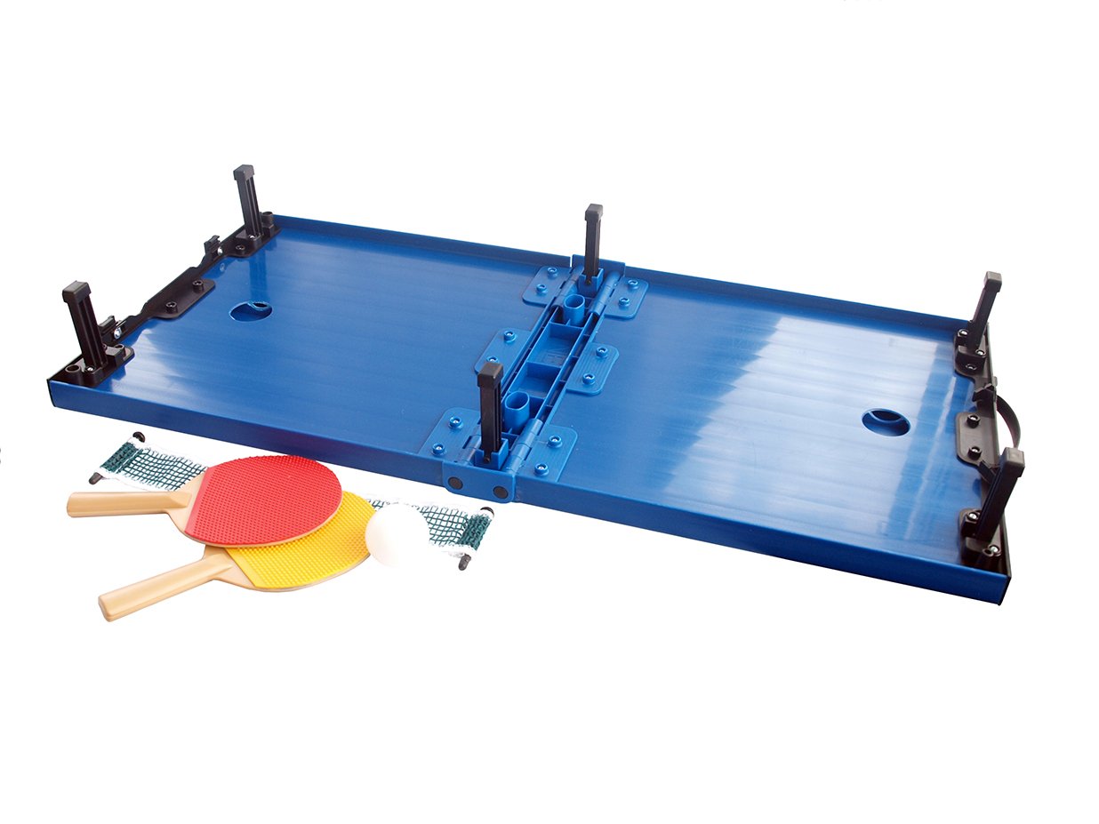 Donic-Schildkröt Mini Ping Pong Table, with 2 Bats and 1 Ball, Folding in a Briefcase, 838576
