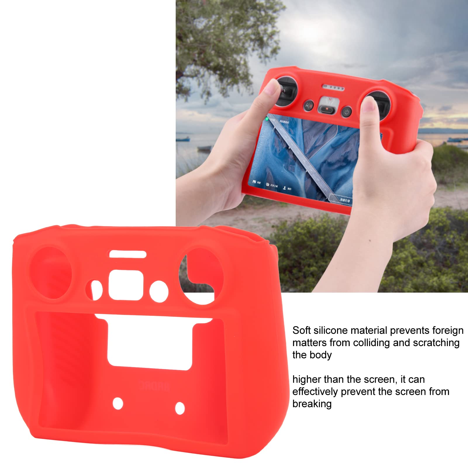 GOEI Remote Controller Protective Skin, Prevent Slippage Anti Deformation Drone Controller Cover Comfortable for Remote Control Red