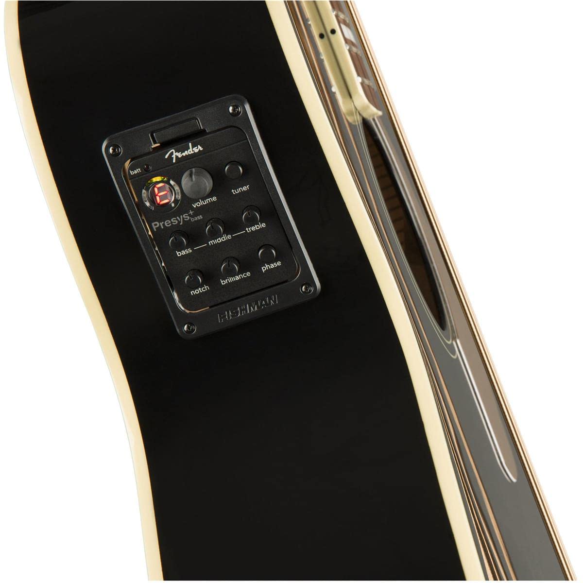 Fender Acoustic Bass Guitar, 4-String, Kingman V2 with Fishman Bass Acoustic Guitar Pickup with Tuner, Equalizer and Phase Control