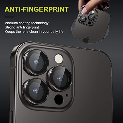 WSKEN for iPhone 14 Pro/iPhone 14 Pro Max Camera Lens Protector,[Night Shooting Mode] HD Tempered Metal Glass Camera Screen Protector Cover Film Accessories, Black
