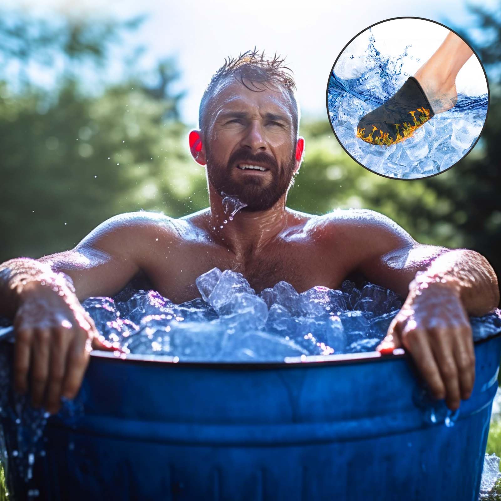 Palksky 1 Pairs Ice Bath Toe Covers, Neoprene Toe Socks, Cold Plunge Tub Accessories, Reusable Toe Warmers for Cold Coolers, Ice Baths at Home(L)