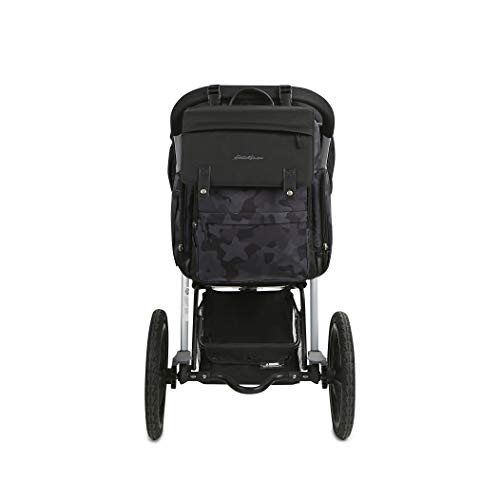 Eddie Bauer Places & Spaces Camouflage Compass Diaper Bag Backpack, Cooler Bottle Pockets and Changing Pad Included, Black and Camo