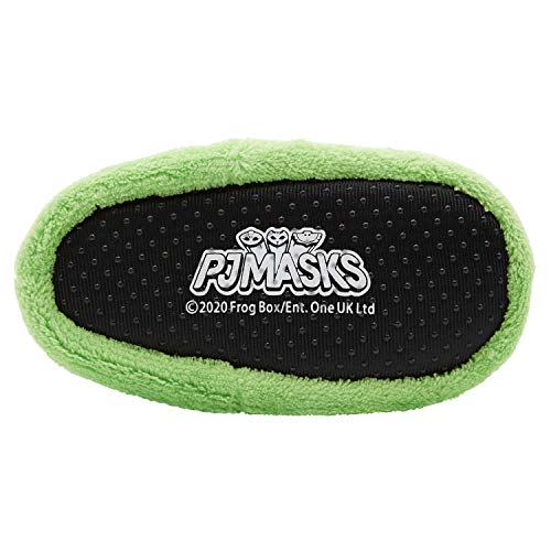 PJ Masks Boys Socktop Slippers - PJMASKS Catboy, Owlette, Gekko Toddler Slippers (Green, 7-8 Toddler)