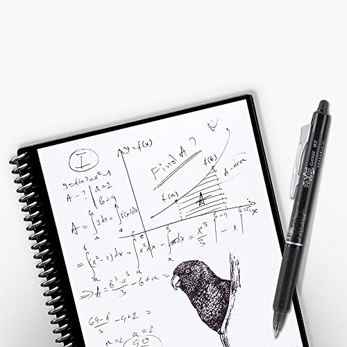 Rocketbook Holiday Bundle - 2 Smart Reusable Notebook Set with 1 Lined & 1 Dot Grid Notebook, 2 Pilot Frixion Pens & 2 Microfiber Cloths - Infinity Black Cover, Letter Size (8.5" x 11") (EVR-L-K-BND)