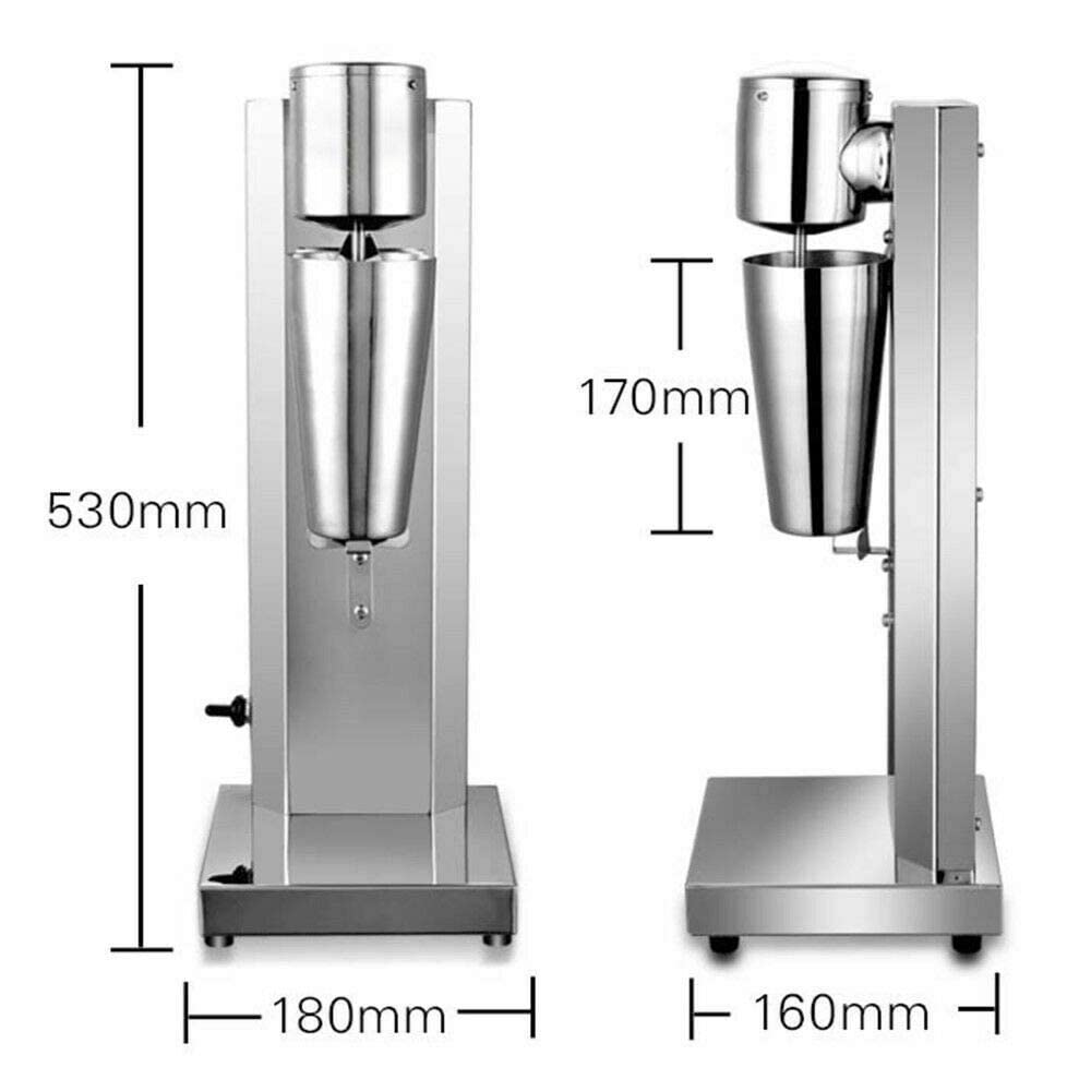 Gdrasuya10 Electric Milk Shake Maker, Single Head, 180W, Stainless Steel, Efficient Milkshake Blender