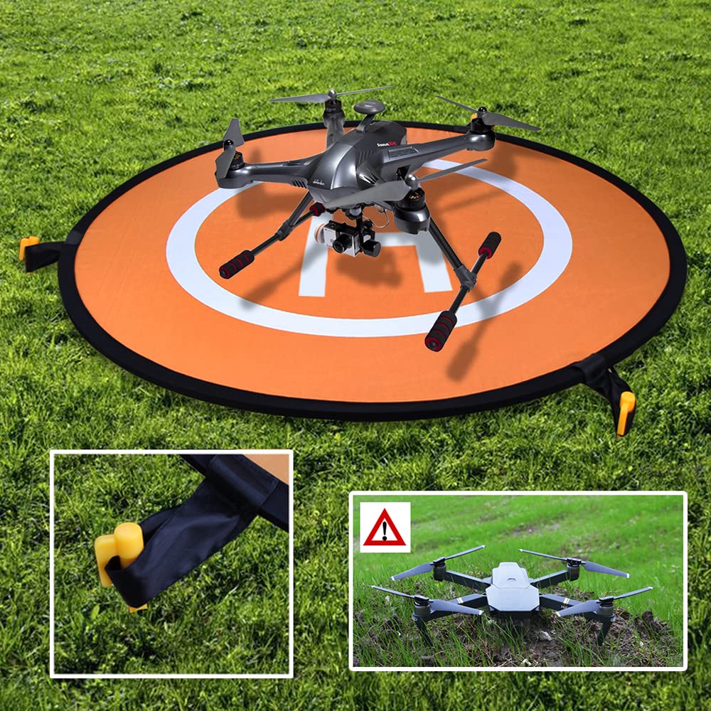 Drone Landing Pads, KINBON Waterproof 28'' Universal Landing Pad Fast-fold Double Sided Quadcopter Landing Pads for RC Drones Helicopter DJI Spark Mavic Pro Phantom 2/3/4 Pro Inspire 2/1 3DR Solo
