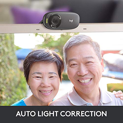 Logitech C310 HD Webcam, 720p/30fps, Widescreen HD Video Calling, HD Light Correction, Noise-Reducing Mic, For Skype, FaceTime, Hangouts, WebEx, PC/Mac/Laptop/Macbook/Tablet - Black
