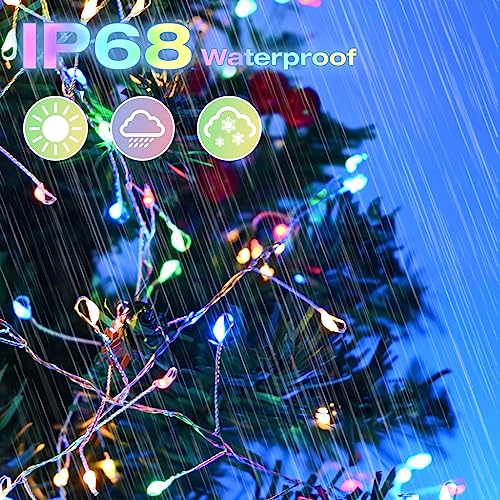 Fairy Lights Plug in with Remote, 8 Modes Timer 9.8 Feet 200 LEDs Twinkle Lights, Waterproof Firecracker Starry String Lights for Bedroom, Mini Led Cluster Firefly Lights for Camping Vases Multicolor