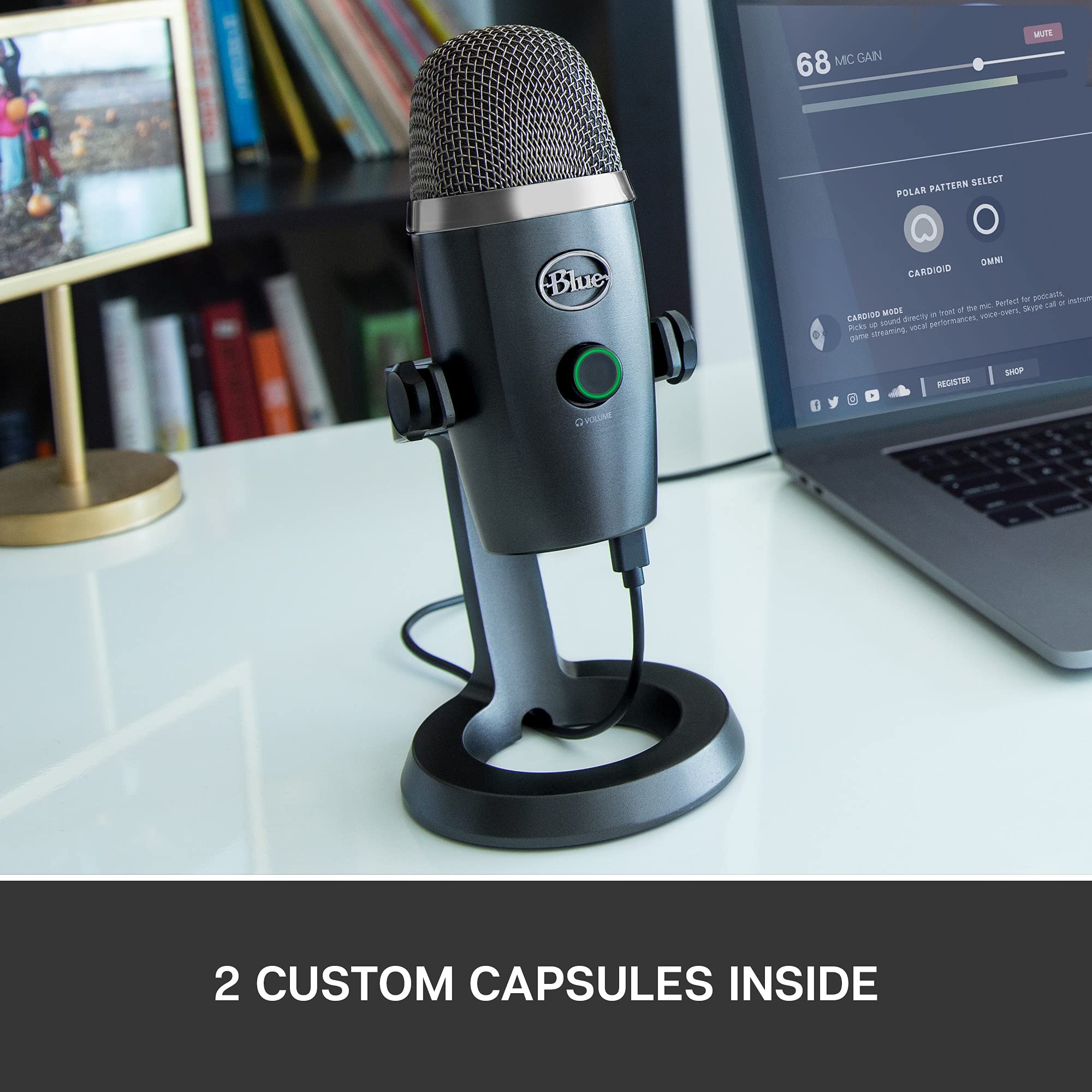 Logitech for Creators Blue Yeti Nano USB Microphone for Gaming, Streaming, Podcasting,Twitch, YouTube, Discord, Recording for PC and Mac, Plug & Play - Shadow Grey