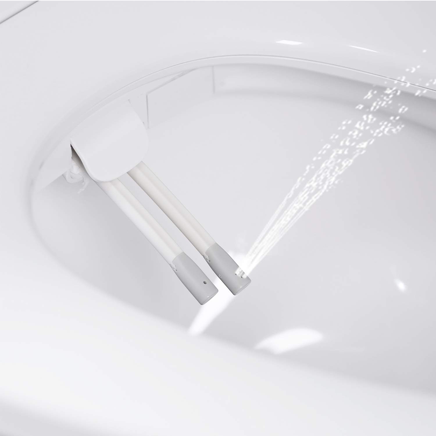 Smart Toilet Seat - Electronic Bidet Seat - Hot Water Bidet Toilet - Night Light - Tankless - Air Dryer
