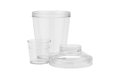 G.E.T. SH-176-1-CL-EC Heavy-Duty Shatterproof 3- Piece Plastic Cocktail / Martini Shaker, 20 Ounce, Clear (set of 4)