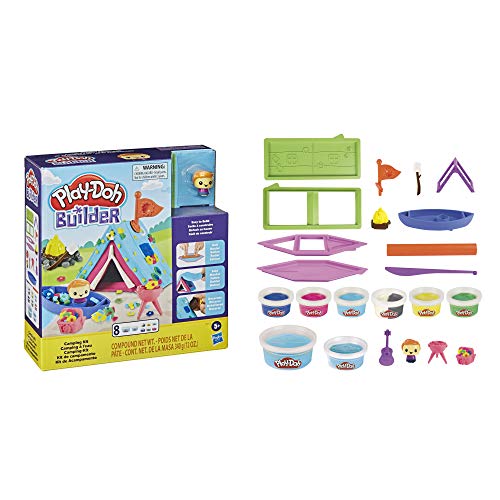 Play-Doh Builder Camping Kit Building Toy for Kids 5 Years and Up with 8 Cans of Non-Toxic Modeling Compound - Easy to Build DIY Craft Set
