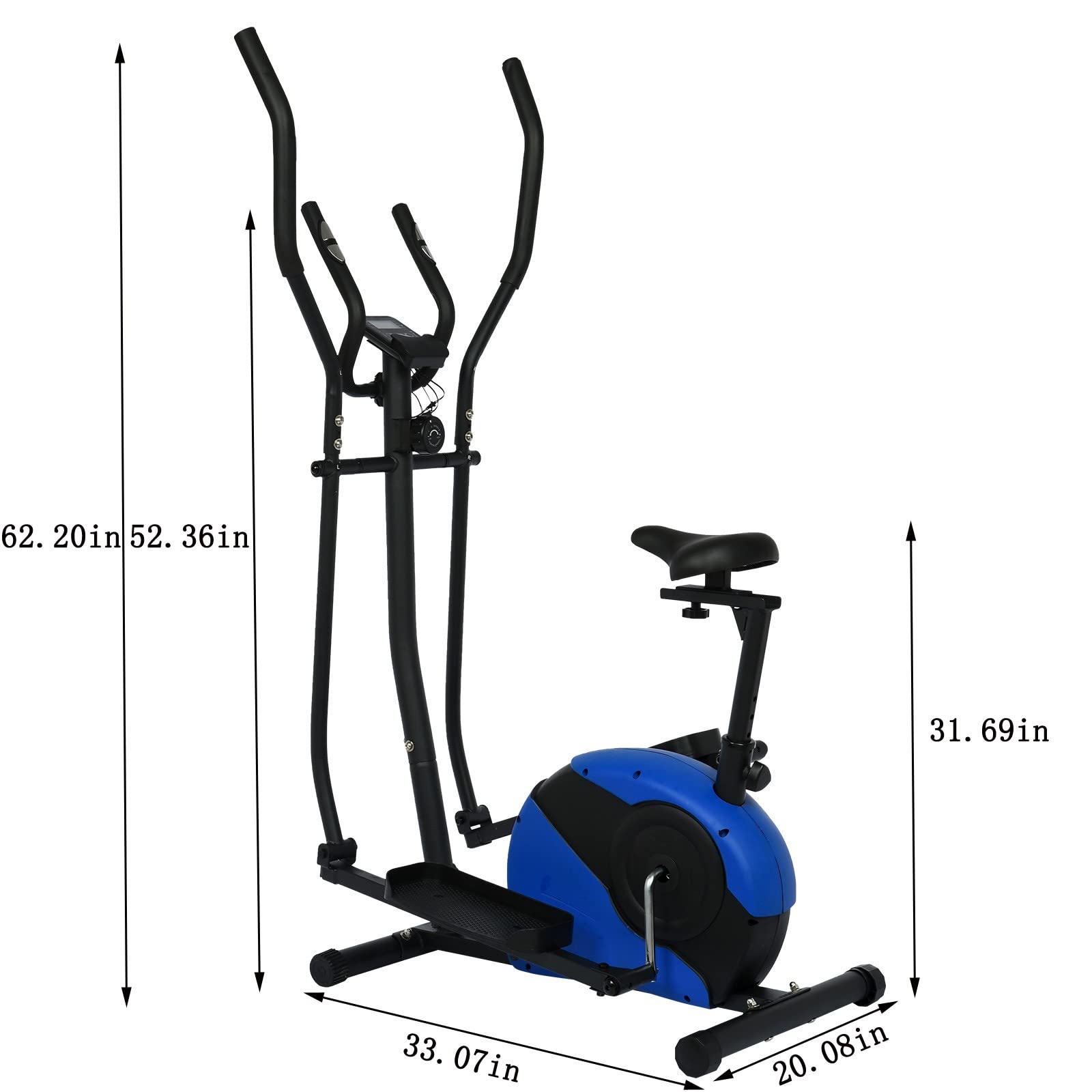 Elliptical Machine for Home Use, Eliptical Exercise Machine for Indoor Workout, Magnetic Elliptical Trainer with LCD Monitor and Sensors
