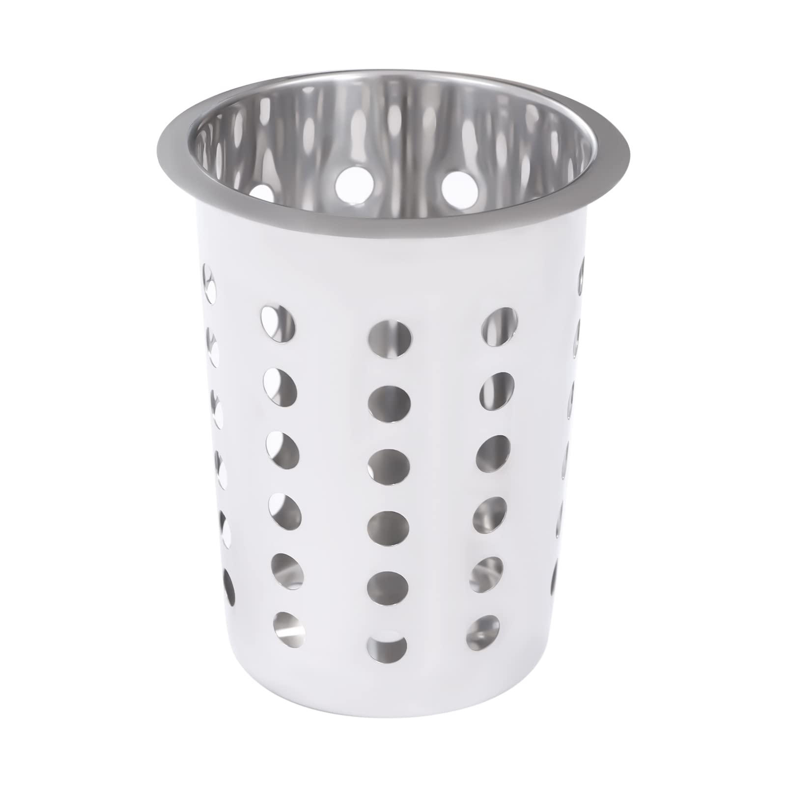 Gdrasuya10 4 Holes Cylinder Flatware Organizer 201 Stainless Steel Flatware Organizers Stainless Steel Commercial Cylinder Flatware Silverware Utensil Holder Organizer Caddy for Kitchens