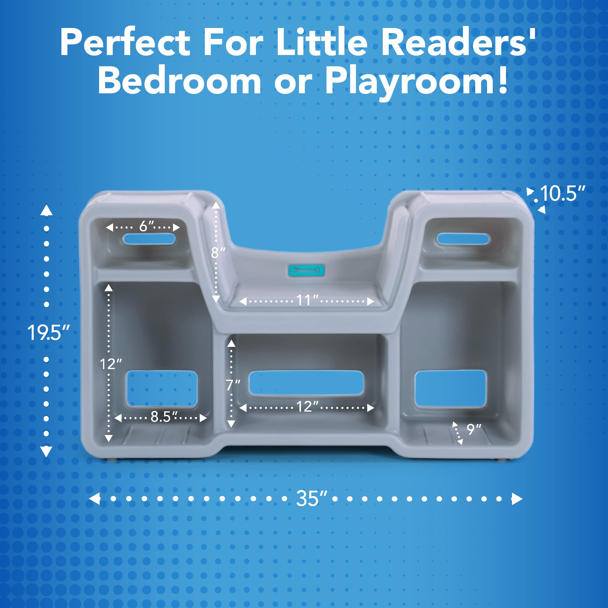 Simplay3 Cozy Cubby Book Nook β Kids Bookshelf and Storage with Built-in Reading Seat, Fully Assembled, Made in USA