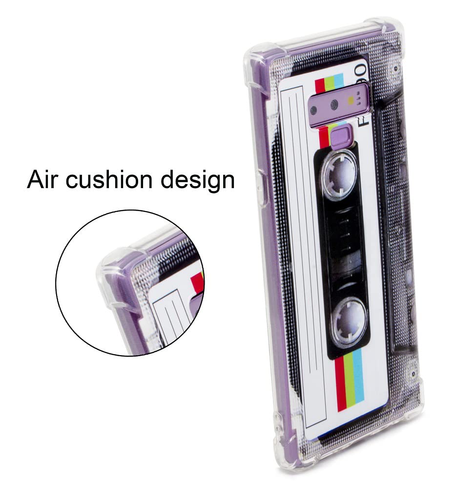 FAteamll Case for Galaxy Note 9,with Reinforced Corners TPU Soft Bumper Retro Cassette Tape Case Compatible with Samsung Galaxy Note 9