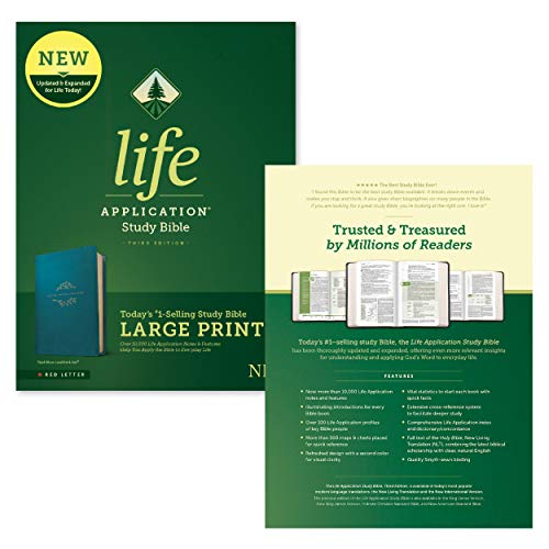 Tyndale NLT Life Application Study Bible, Third Edition, Large Print (LeatherLike, Teal Blue, Red Letter) β New Living Translation Bible, Large Print Study Bible for Enhanced Readability