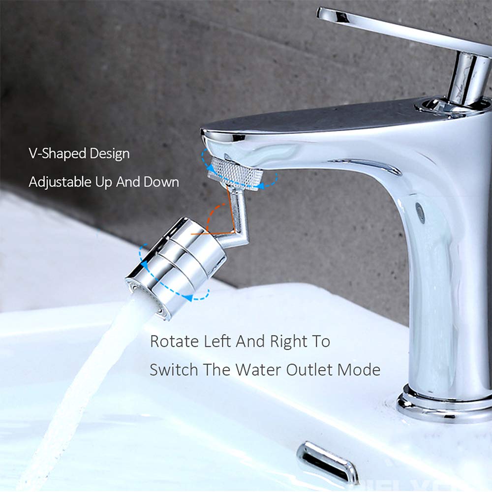 Faucet Aerator, 720° Rotatable Faucet Sprayer Head, Eye Wash Station Faucet Aerator, Universal Splash Filter Faucet, Leakproof Design with Double O-Ring, Durable Copper & ABS