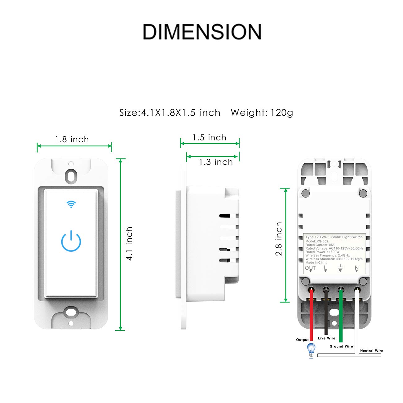 Smart Switch WiFi Light Switch 3 Gang Wireless Light Switch Compatible with Alexa and Google Home