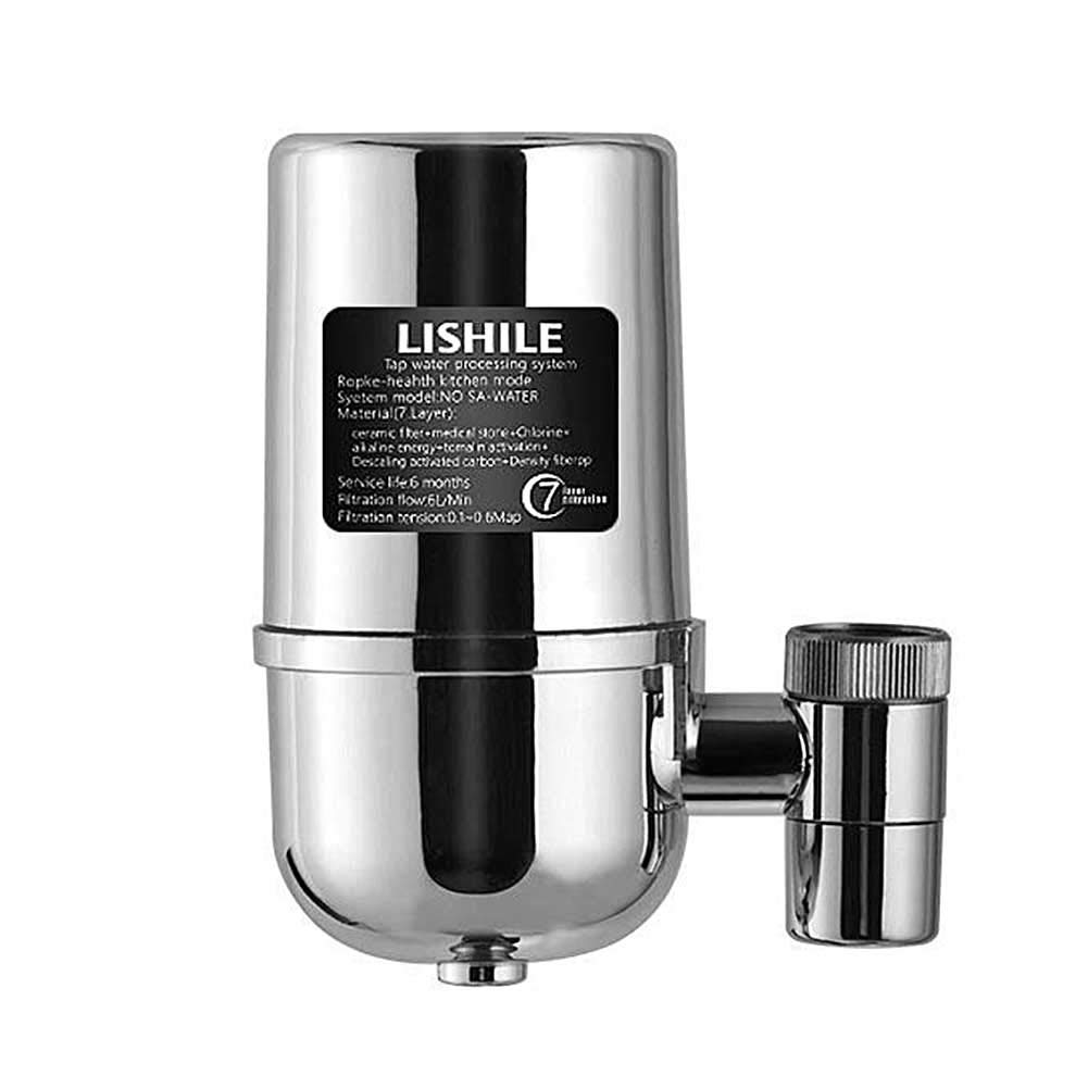 Faucet Water Purifier Water Filter 304 Stainless Steel Water Purifier Tap Purifier Filter for Home Kitchen (Water Filter System + 2 Filters)