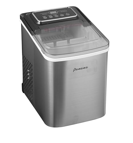 Panana Smart Countertop Ice Makers,Automatic Clean,Portable Ice Maker 9 Cubes Ready in 7-10min,26lbs/24H,for Home Kitchen Party Camping,Silver