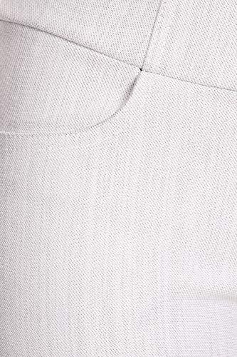 Women's High Waist Stretch Skinny Denim Capri Jeggings with Pockets(Medium, Capri-Grayish White)