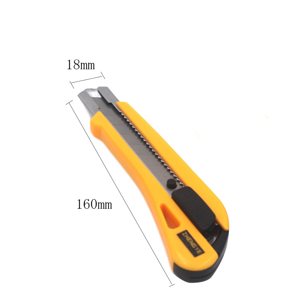 Utility Knife Retractable Box Cutter 18mm Stainless Steel Blade Razor Knives for Carton Cardboard Arts Crafts, 2 Pack