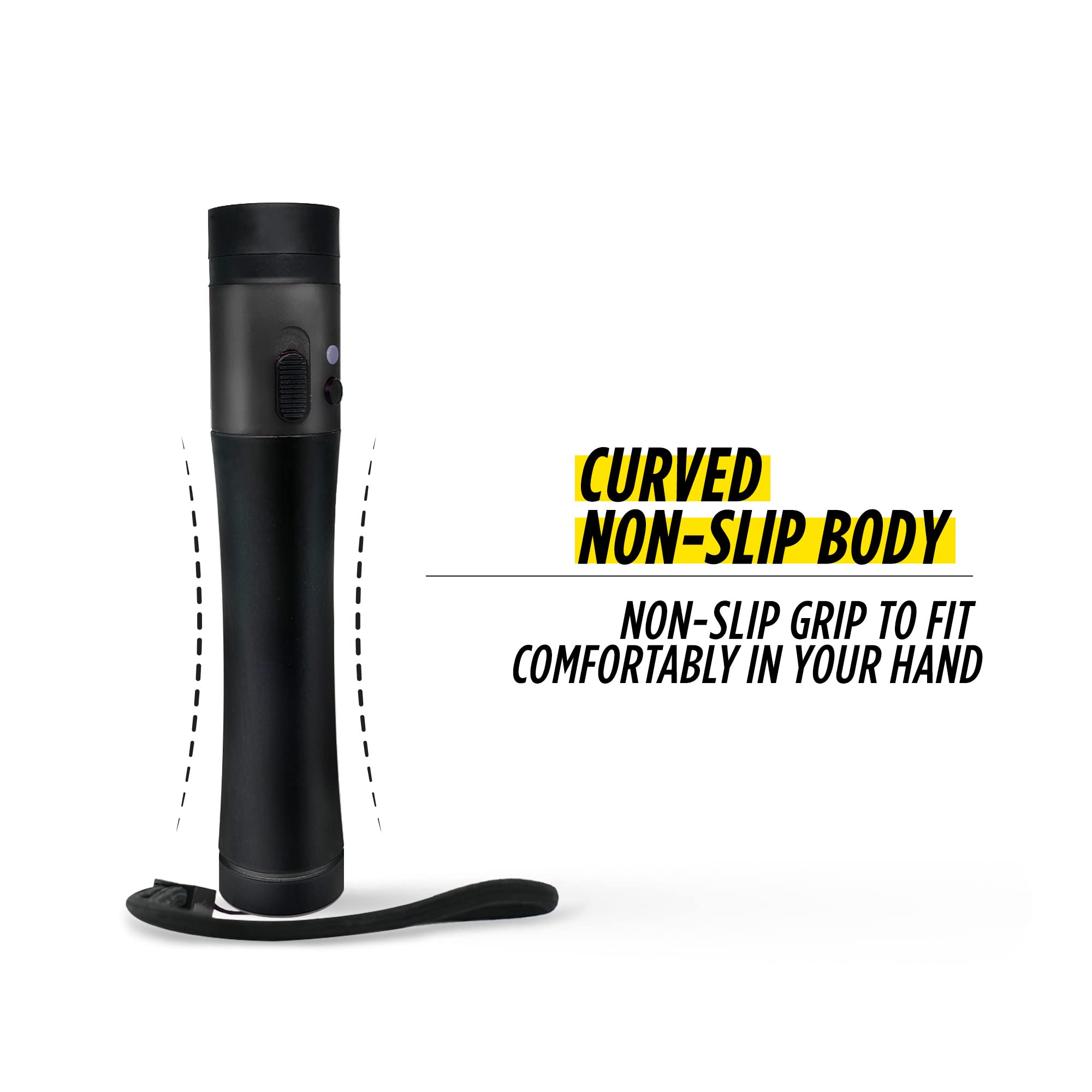 Guard Dog T-10000 Stun Gun Flashlight, Rechargeable with Safety Pin, Car Charger Included, Wrist Strap