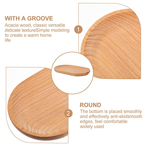 Oval Wood Tray Serving Platter: Small Wood Tray Party Wooden Plate for Display Dessert Cupcake Fruit Snacks Appetizer Sushi Food Jewelery