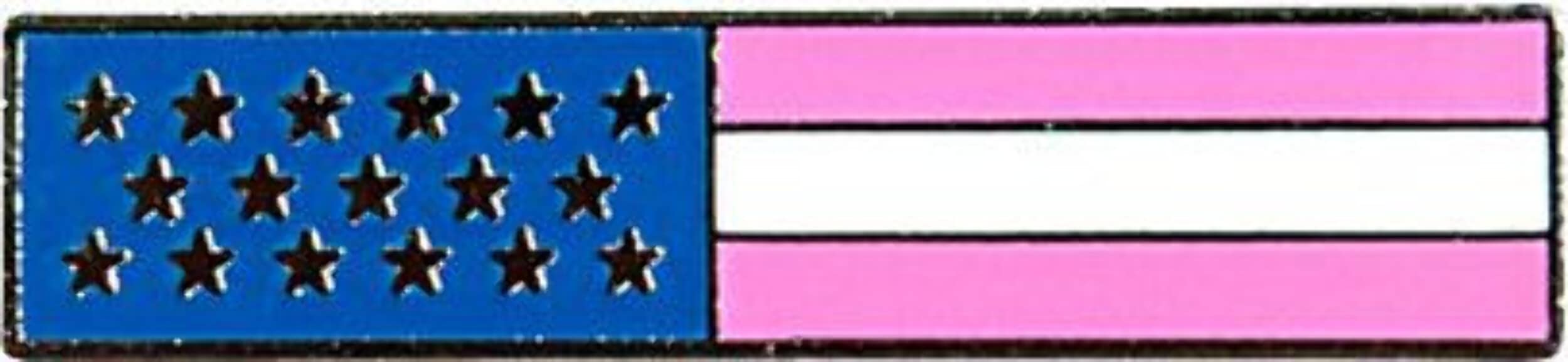 U.S. Flag Lapel Pin, Enameled & Plated, 2 Clutch Backs, 1-3/4x3/8" Regular/Clutch Back Blue Line 1-3/4 x 3/8"