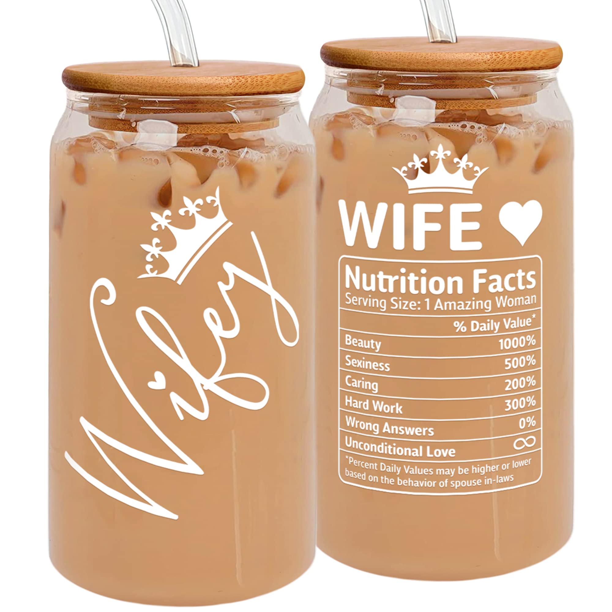 Gifts for Wife from Husband - Wife Gifts - Wedding Anniversary for Her, Birthday Gifts for Wife, Mothers Day Gifts for Wife, Her - I Love You Gifts for Her, Romantic Gifts for Her - 16 Oz Can Glass
