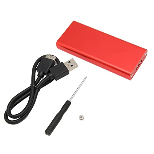Jeanoko MSATA SSD Adapter, Good Heat Dissipation Aluminum Alloy Shell MSATA SSD Adapter External Support Hot Swap Slim Design for PC