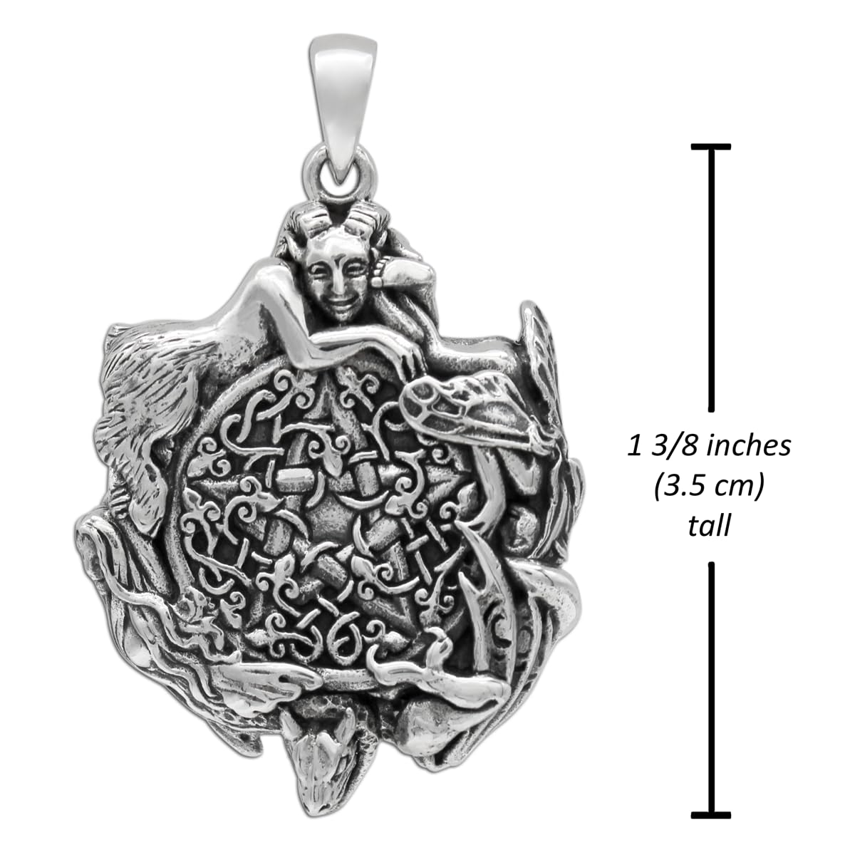 Dryad Design Sterling Silver Fairy Pendant - Fey Pagan Wiccan Pentacle Witchy Faerie Jewelry for Women
