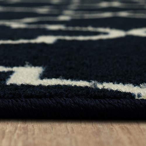 Mohawk Home Soho Fancy Trellis Geometric Lattice Printed Area Rug, 2 ft 6 in x 3 ft 10 in, Navy