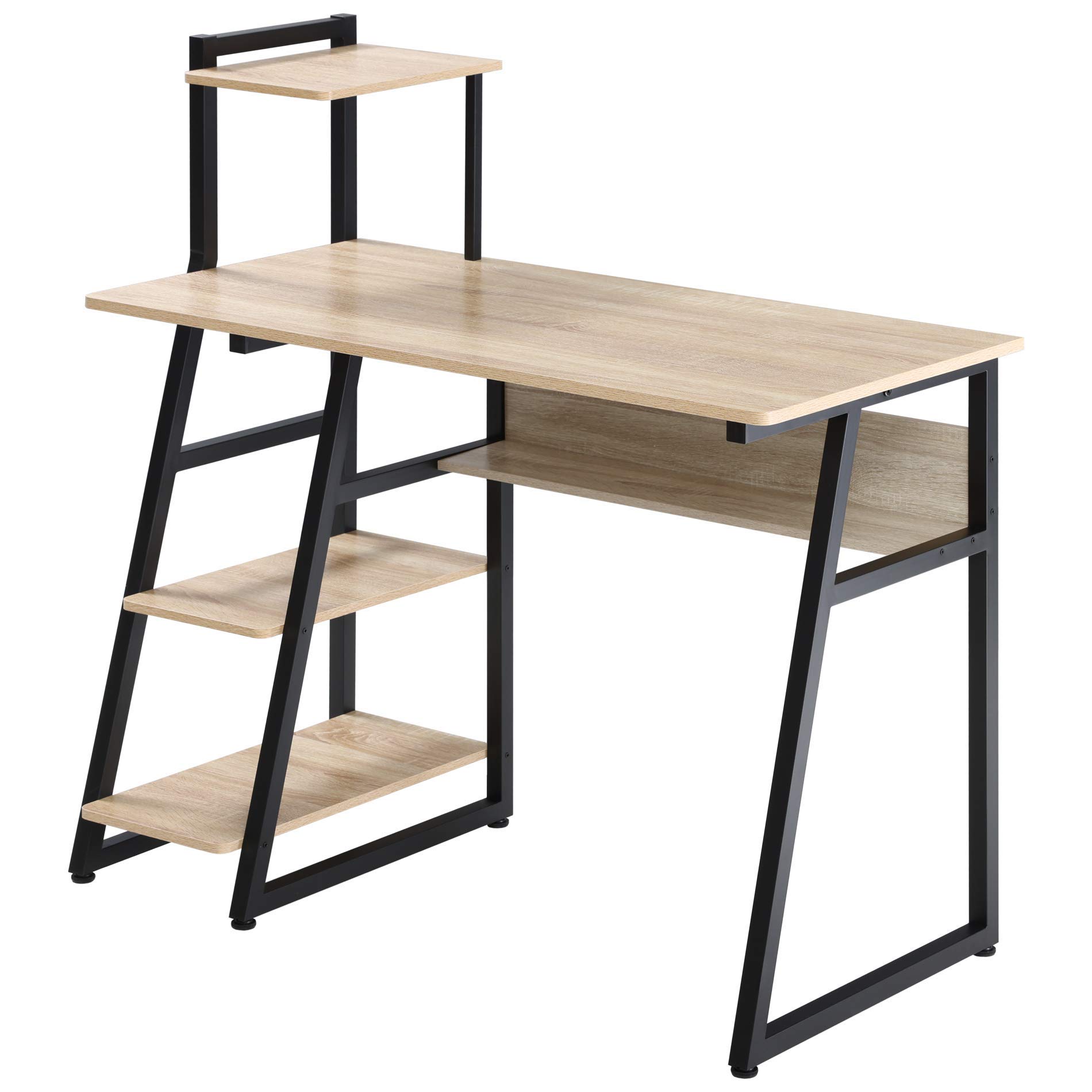 FITUEYES Computer Desk with Shelves,Home Office Writing Table with Bookshelf,40 Inch Modern Style PC Desk for Small Space,Nature