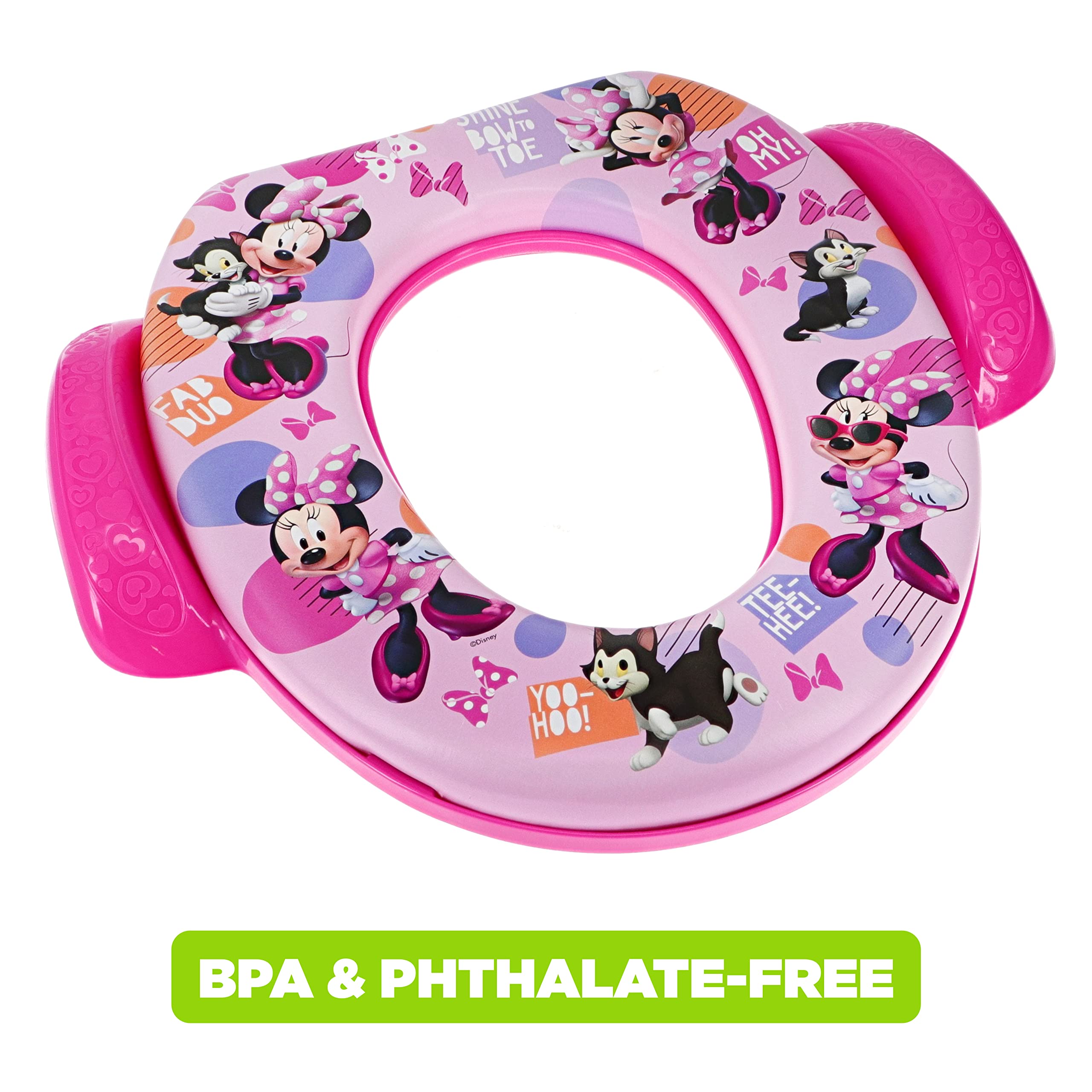 Disney Minnie Mouse "Busy Little Helper" Soft Potty Seat and Potty Training Seat - Soft Cushion, Baby Potty Training, Safe, Easy to Clean