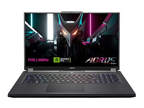 GIGABYTE AORUS 7: 17.3" FHD 1920x1080 360Hz, NVIDIA GeForce RTX 4060 Laptop GPU 8GB GDDR6, Intel Core i5-12500H, 16GB DDR4 RAM, 512GB SSD, Win11 Home (AORUS 7 9KF-E3US513SH), Black