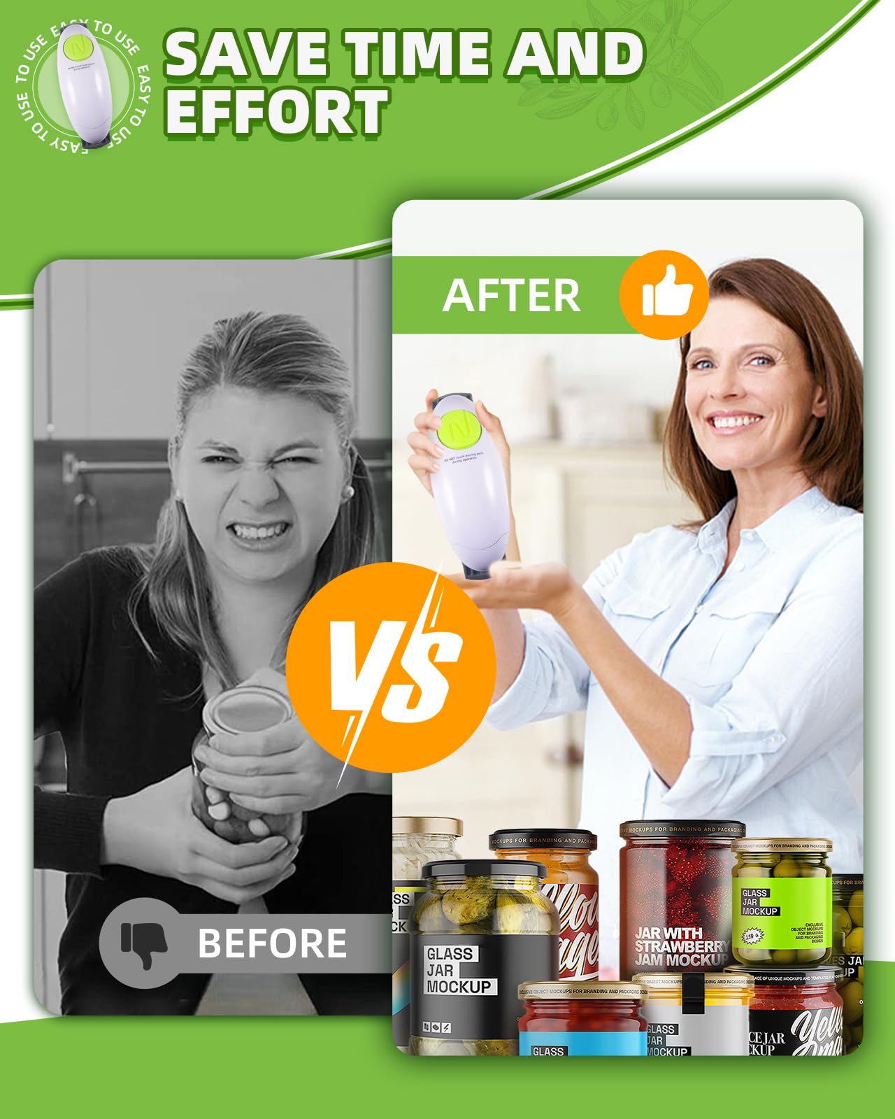 Electric Jar Opener for Weak Hands, Automatic Jar Opener for Seniors with Arthritis, Strong Tough & Easy One Touch Bottle Opener for Arthritic Hands, Ideal Gift for Seniors with Arthritis
